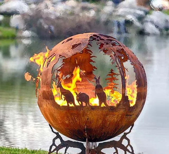 Weather Resistant Steel Fireball Outdoor Fire Pit Fire Pot Fire Igniter ...
