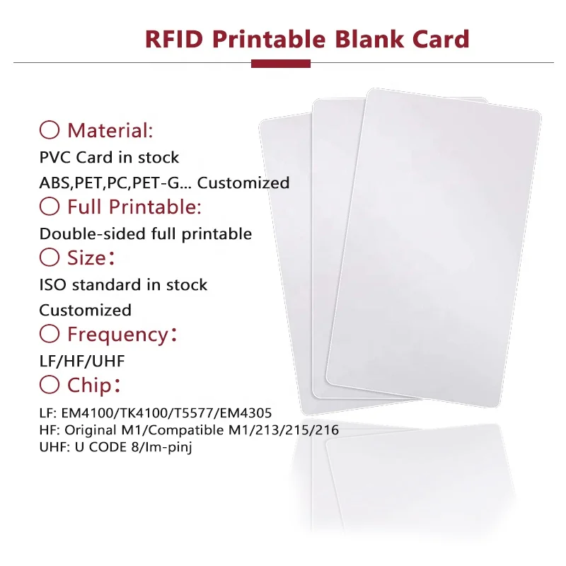 Cmrfid Printable Blank Rfid Pvc Card Inkjet Direct Print Glossy Pvc Id ...