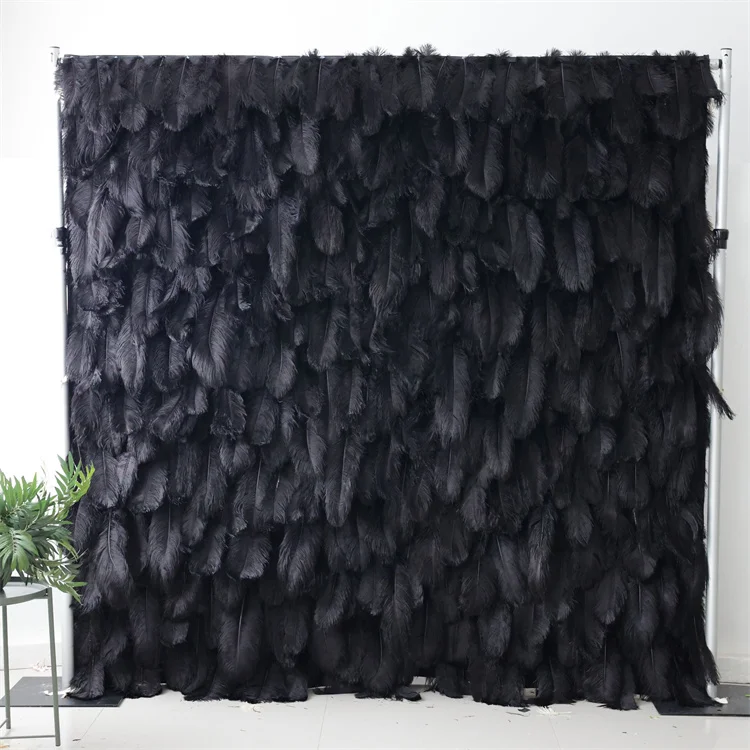 S0228 Wedding Decoration Suppliers Backdrop Fluffy Feather Flower Walls ...