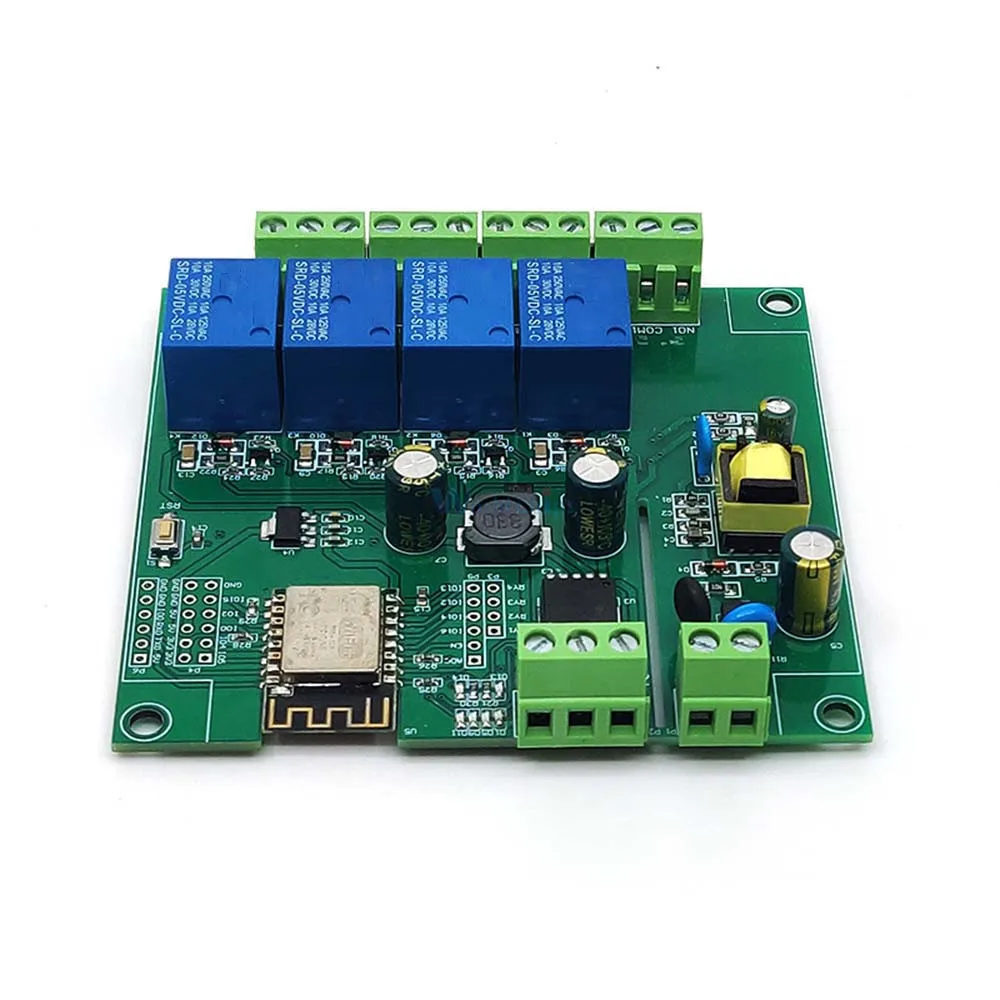 Esp8266 Esp-12f Wifi Relay Module 4 Channel Ac90-250v/dc7-30v/5v Delay ...