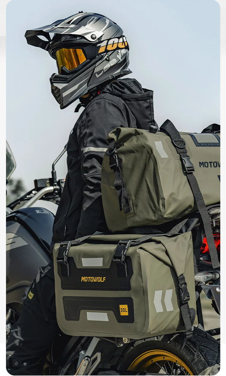 MOTOWOLF Waterproof Motorcycle Saddle Bag - Durable PVC Outdoor Storage ...