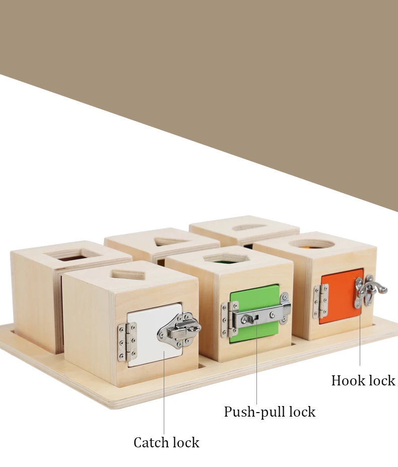 Creative Montessori Lock Box Color Shape Matching Kids Educational ...