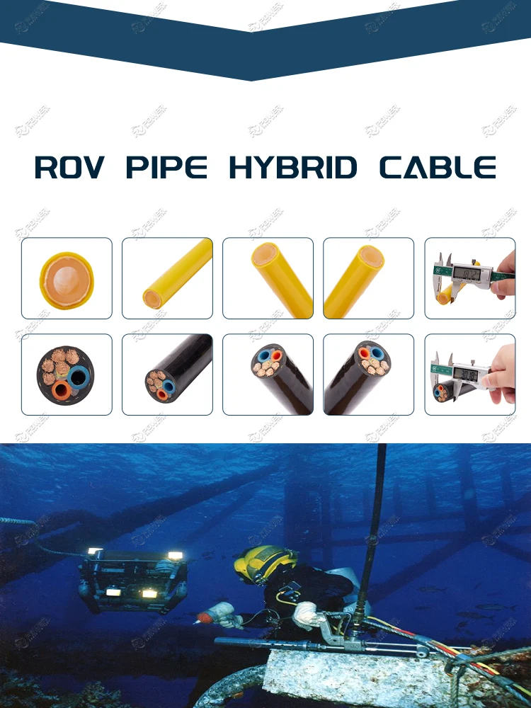 ROV Hybrid Umbilical Cable: Power, Optic Fiber, Communication & Hose ...