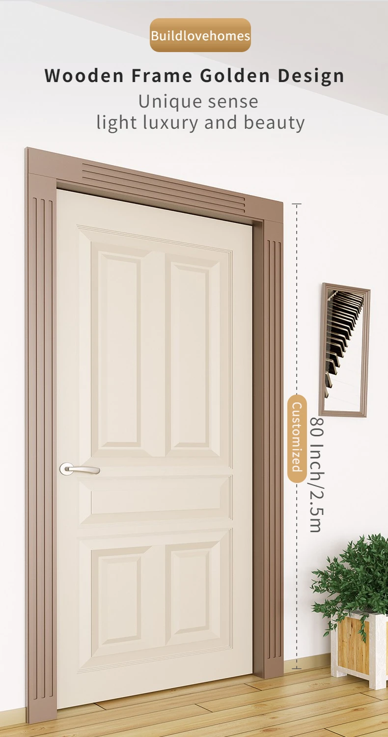 High Quality Interior Door Flush Design Flat Solid Wood Doors for Apartment