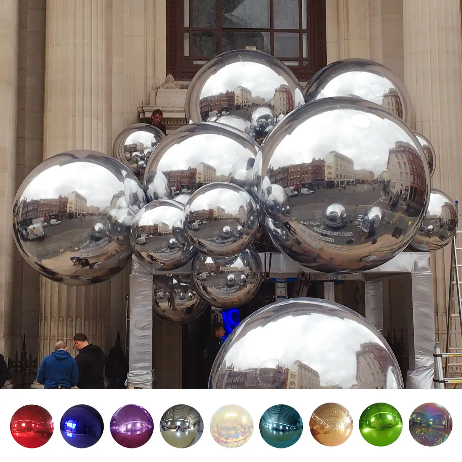 Hot Sales Giant Decorative Mirror Sphere Custom Large Colorful Pvc ...