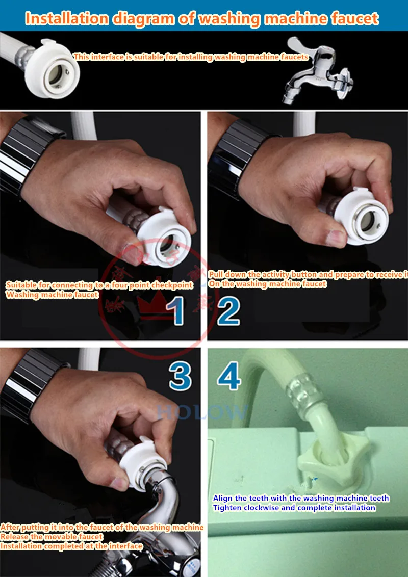 Universal Automatic Washing Machine Inlet Pipe Joint Extension Water ...