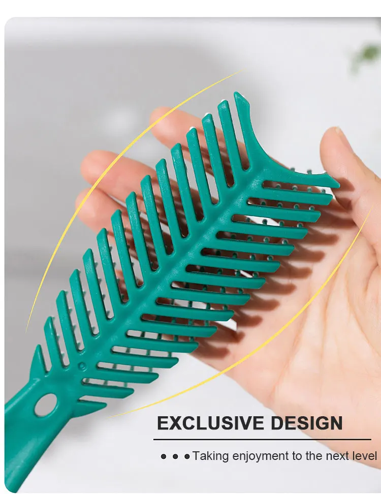 Fishbone Shape Hair Brush Detangling Hallow Custom Logo Hair Brush Pp ...