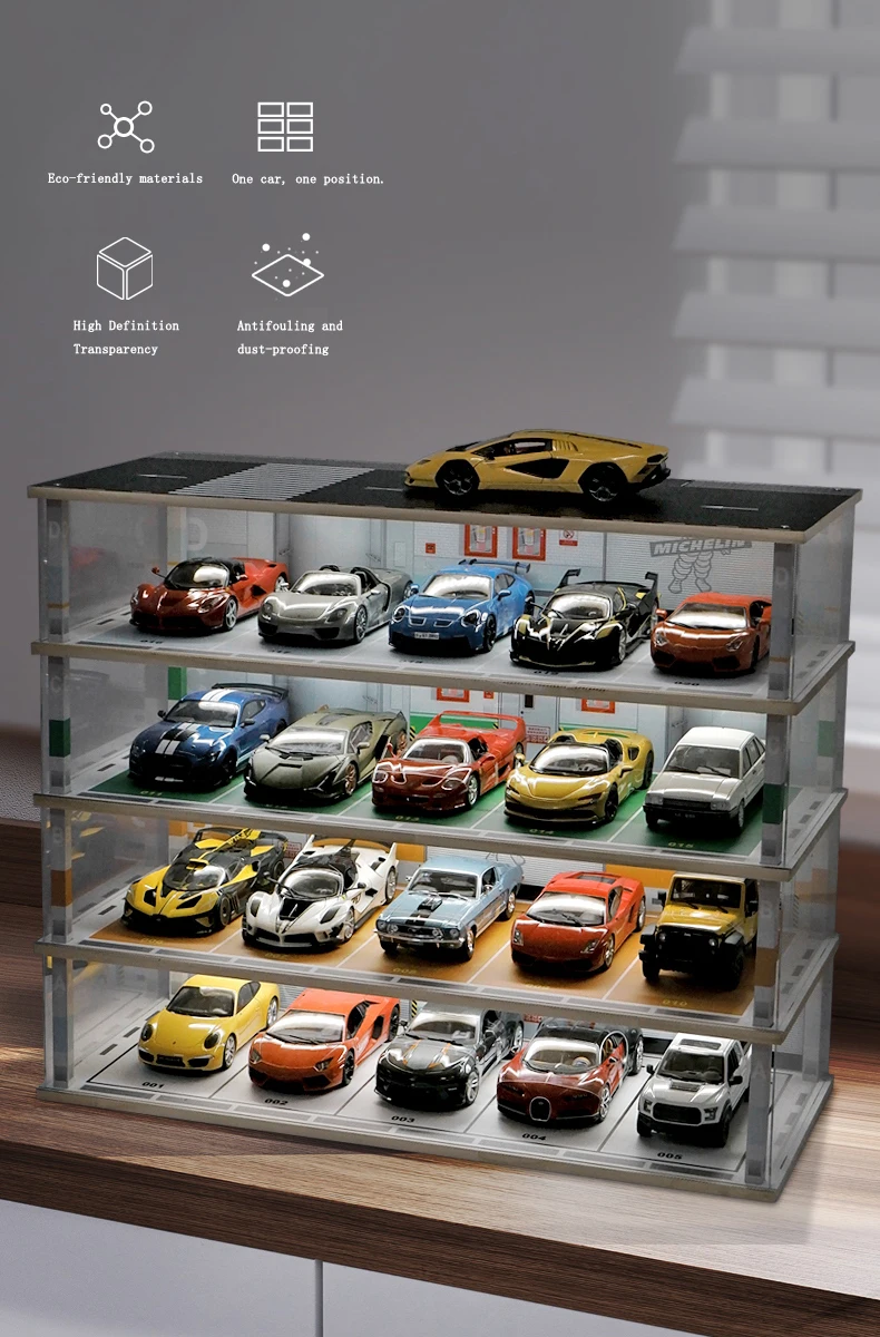 Kivcmds 1:18 Diecast Display Case - Simulation Parking Garage for Car ...