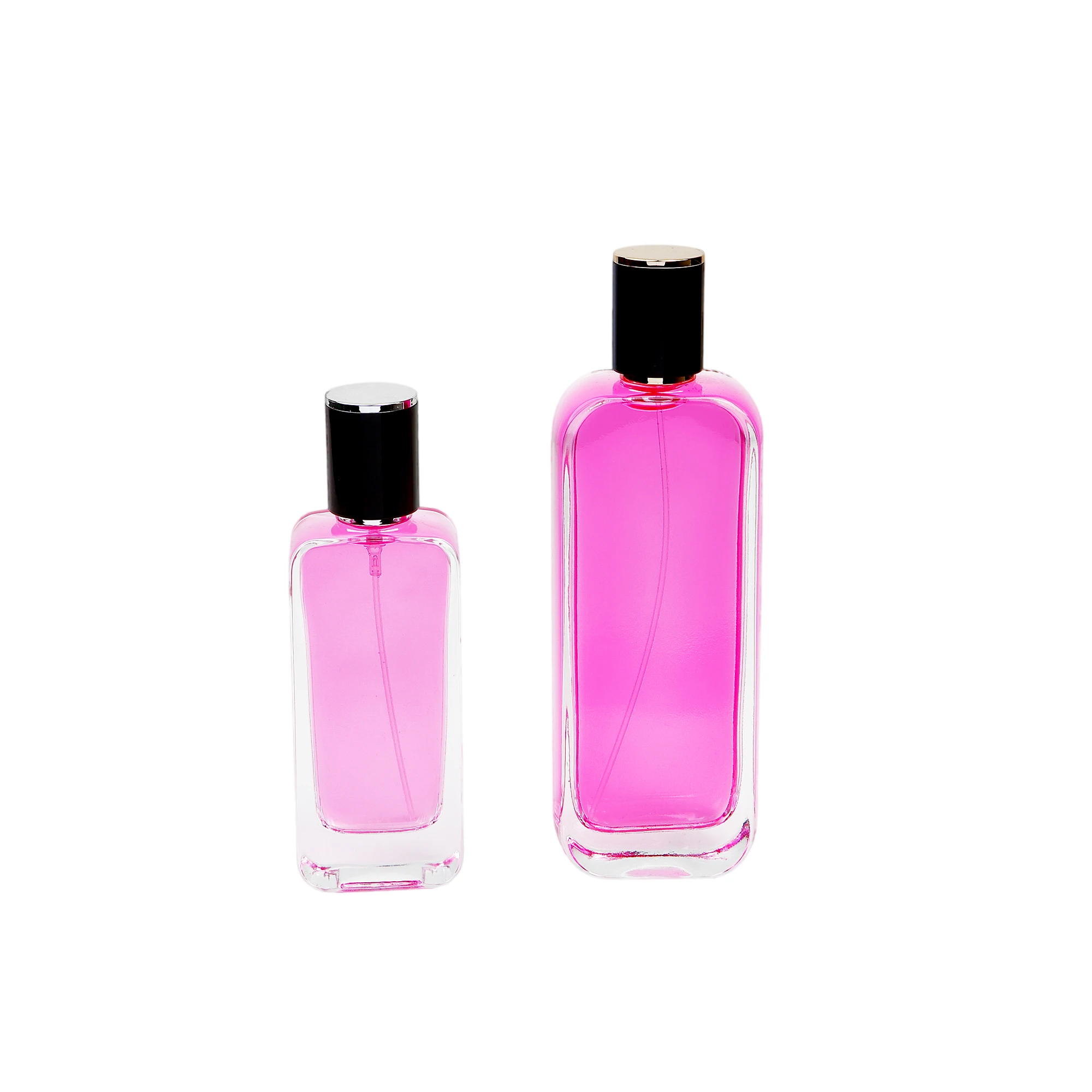 Cosmetic Rectangle 100ml 50ml Refillable Glass Perfume Spray Bottle ...