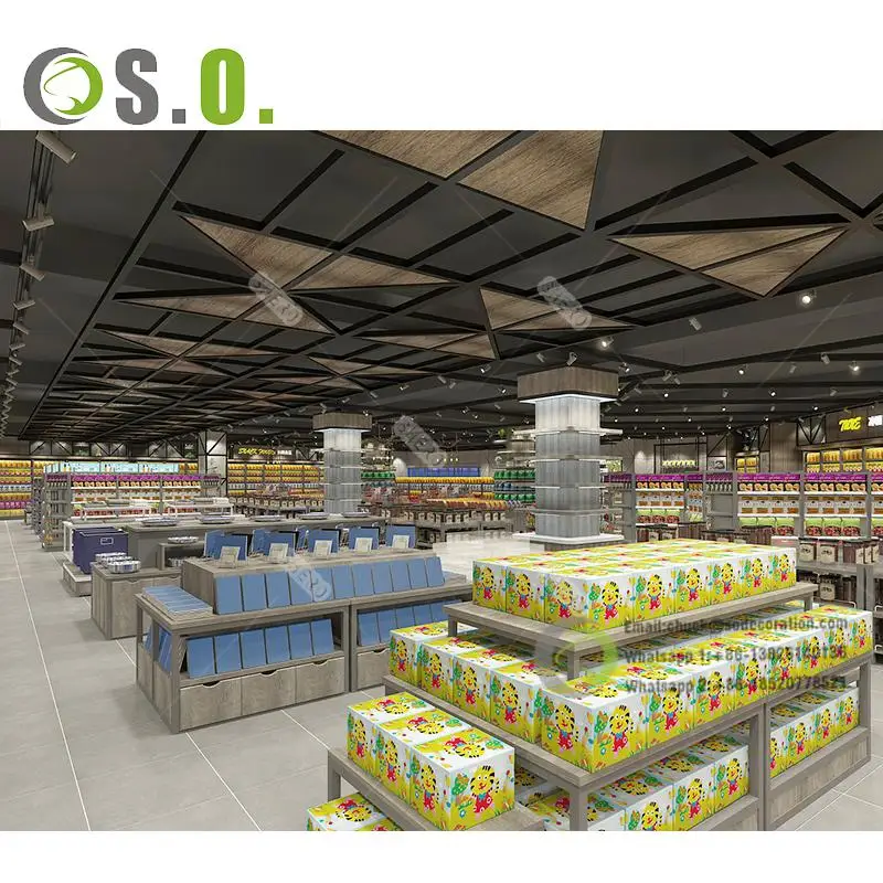 Retail Store Display Stand Gondola Supermarket Design Shelving Display ...