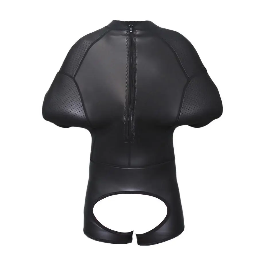 New Corset With Zipper One-piece Rubber Suit Buttless Crotchless Pants ...