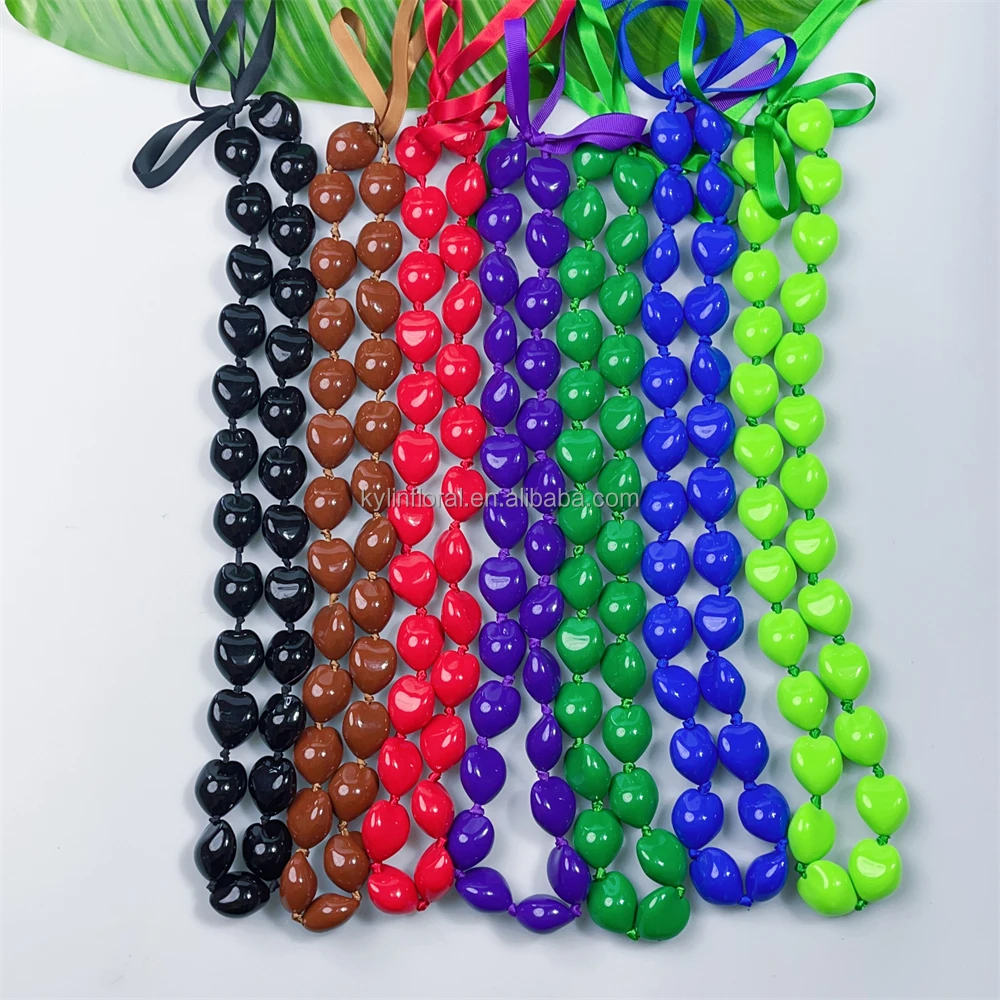 Custom Colored Graduation Kukui Nuts Lei - Hawaii Necklaces