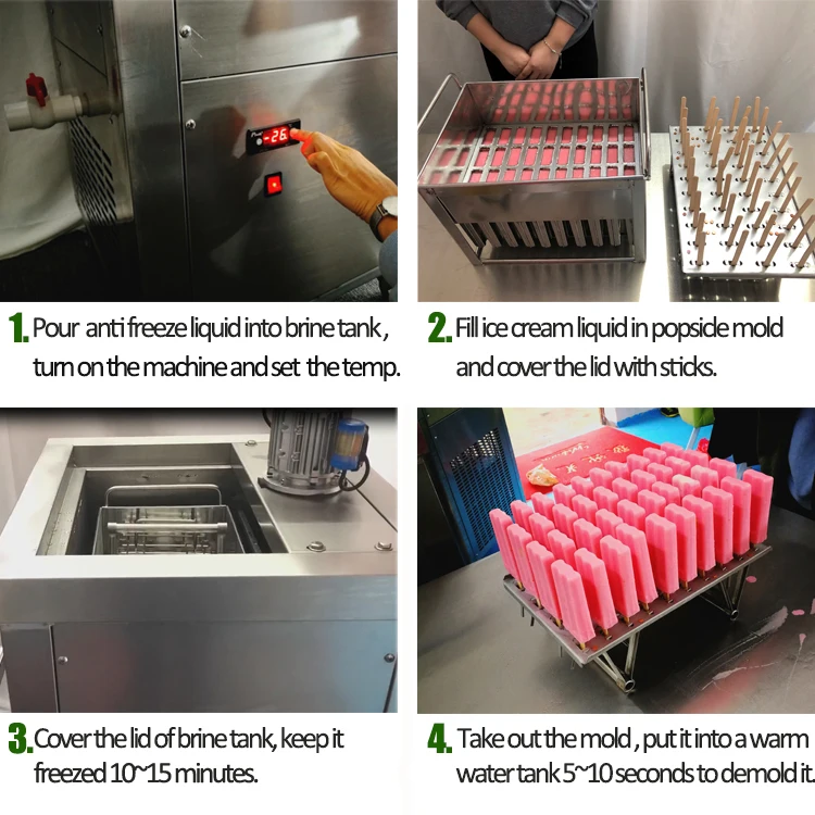 6000pcs / Day Ice Pop Making /professional Ice-cream Popsicle Machine ...