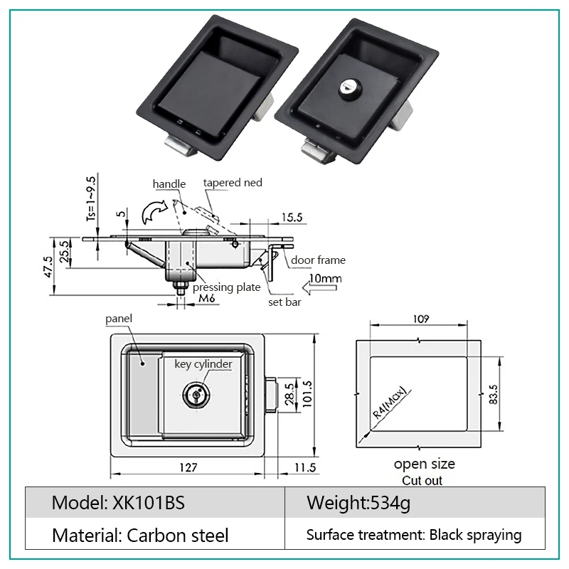 Carbon Steel Plane Lock Motorhomes Camper Accessories Paddle Handle ...