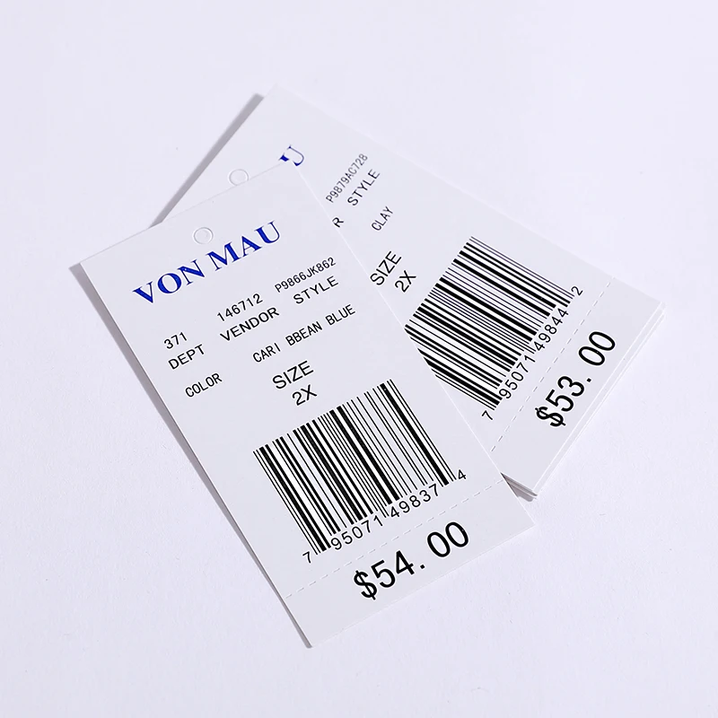 Custom Logo Qr Code Hangtag Clothing Printing Paper Hangtags Logo ...