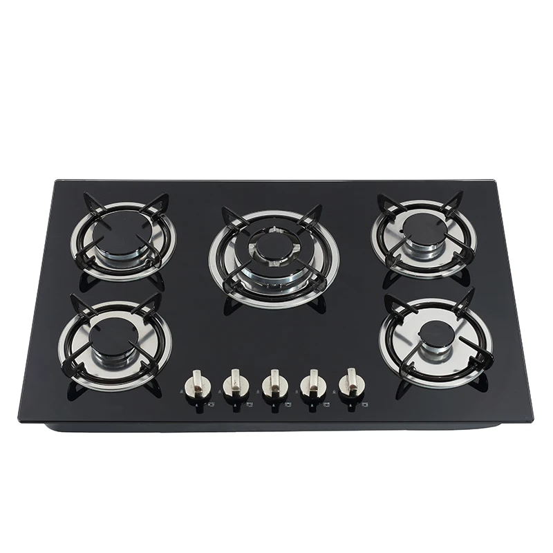 Built In 5 Gas Cooktops With Black Tempered Glass With Ffd - Buy Blue ...
