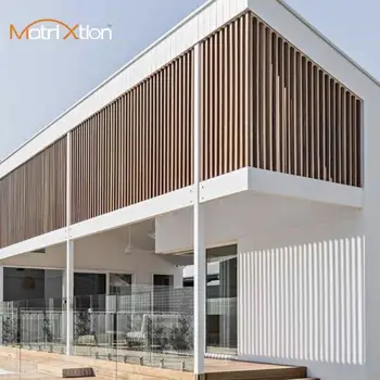 Aluminum Timber Look Batten Cladding House Facade Outdoor Exterior Wall ...