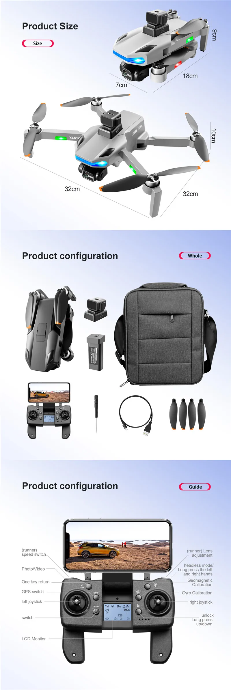 S135 Pro 5g Gps Professional 8k Dual Hd Camera 3-axis Fpv Brushless Avoidance Quadcopter Dron ...