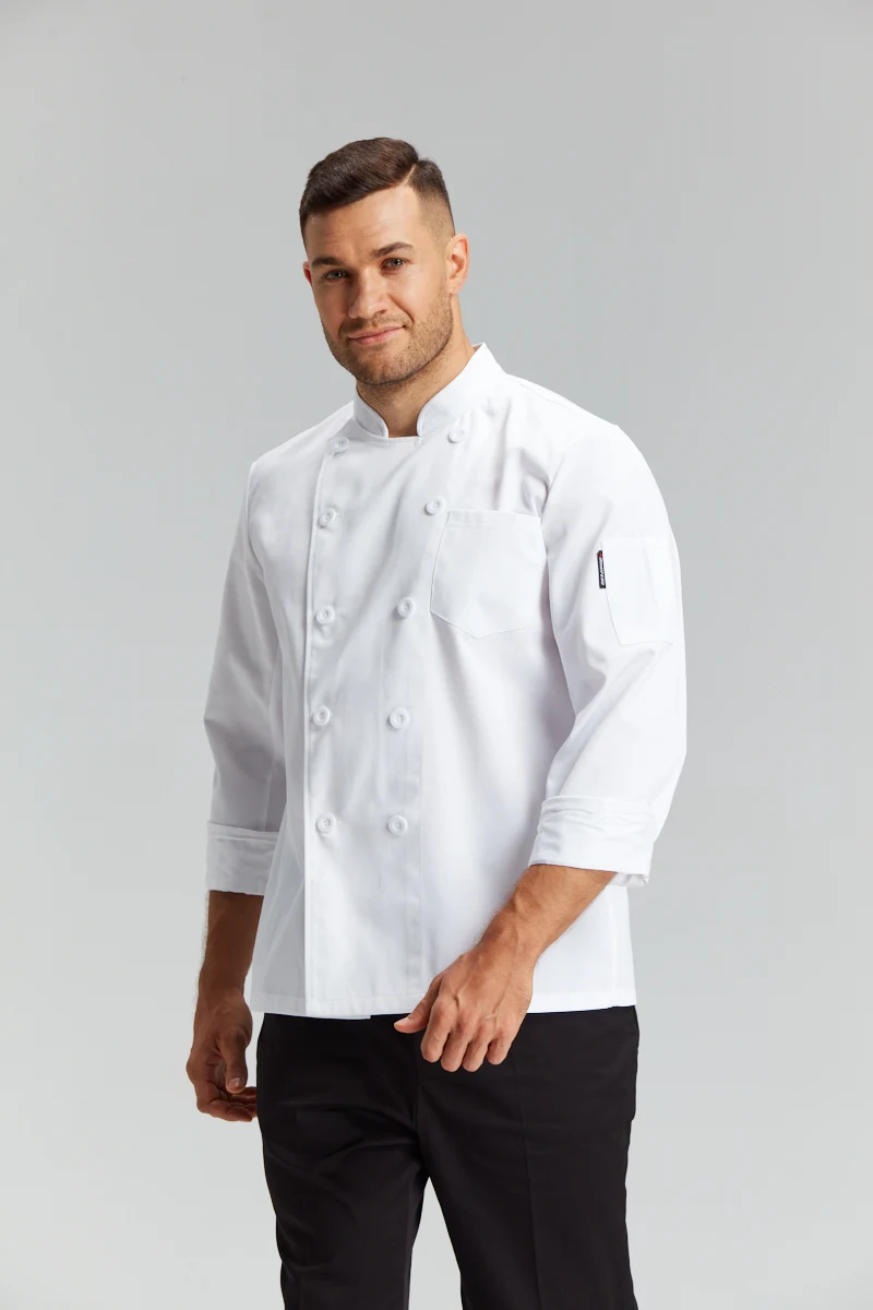 240gsm T/c 80/20 Chef Top Jacket With Logo Customized Modern Restaurant ...