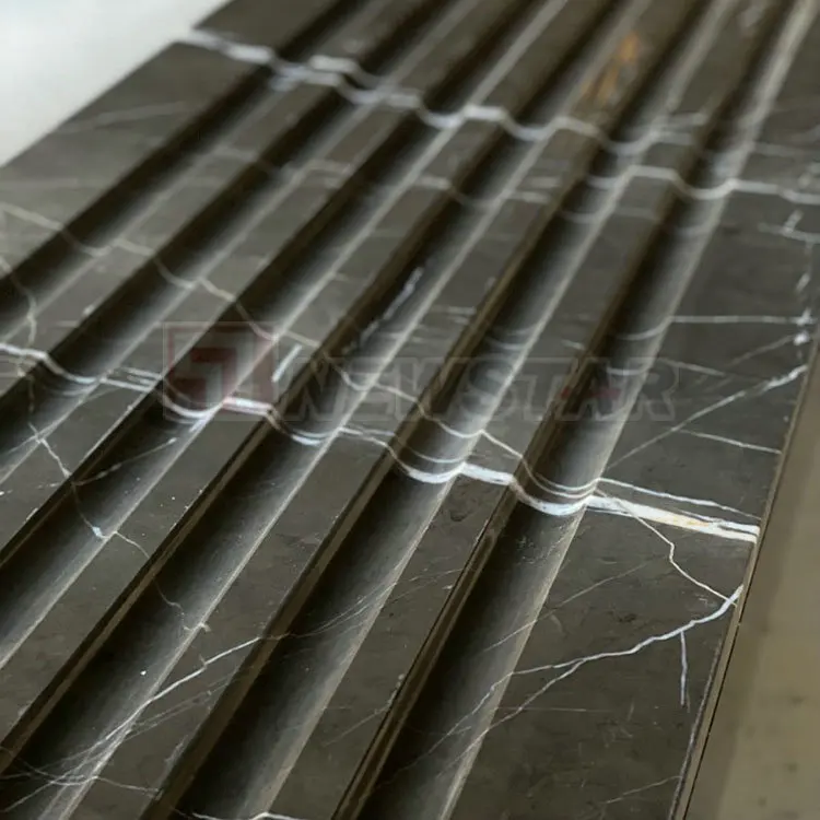 Fluted Marble Slab - High-Quality Carrara White Marble