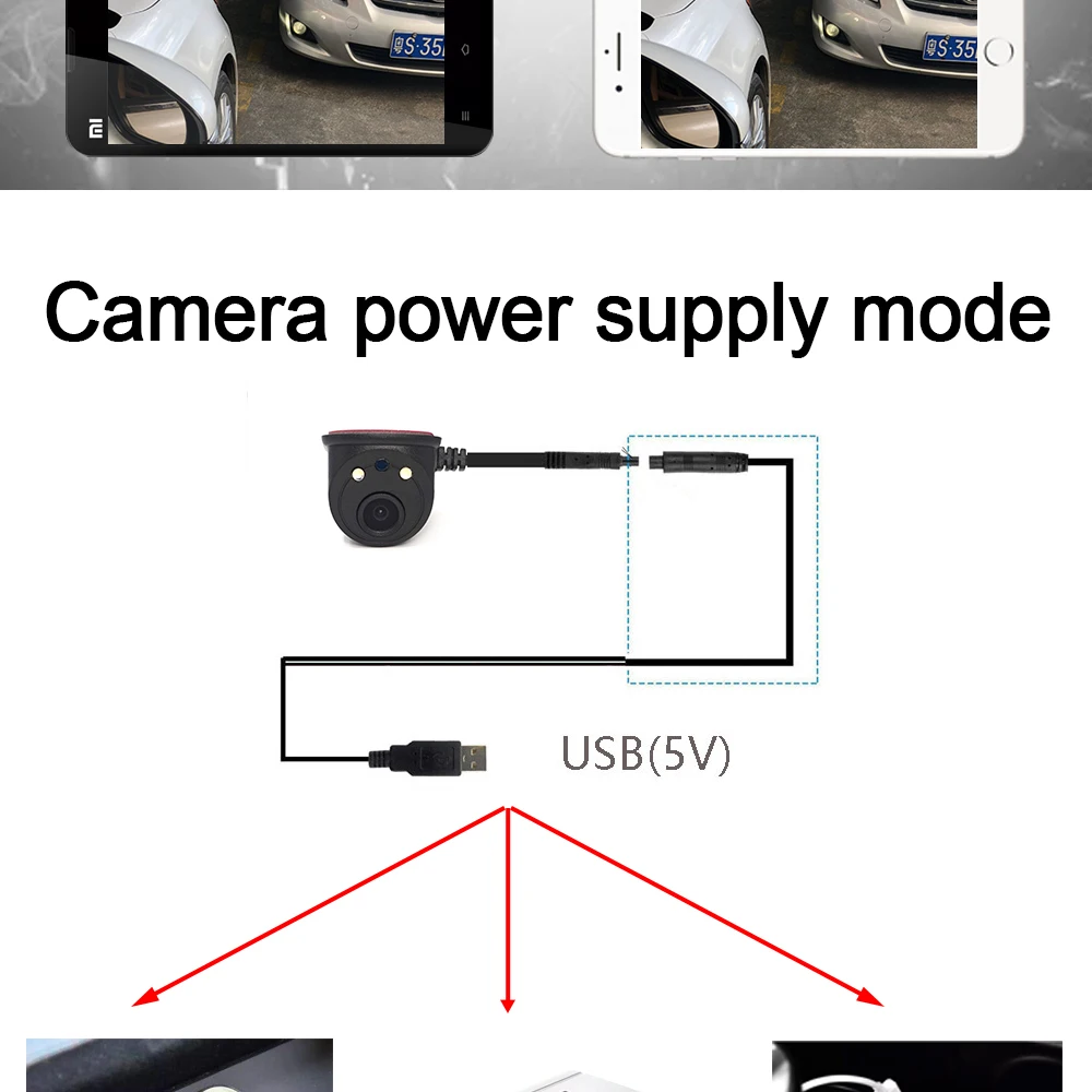 Universal Wireless 5G WiFi Car Side View Camera with LED Light & Night ...