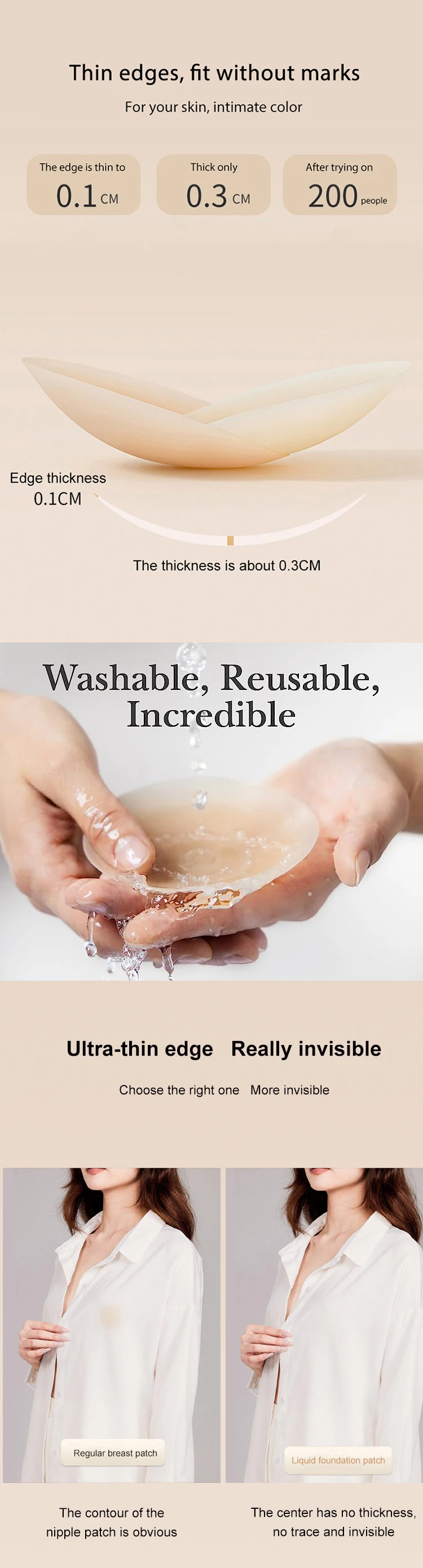 Nipple Covers Silicone Reusable Pasties For Women Skin Breast Petals ...