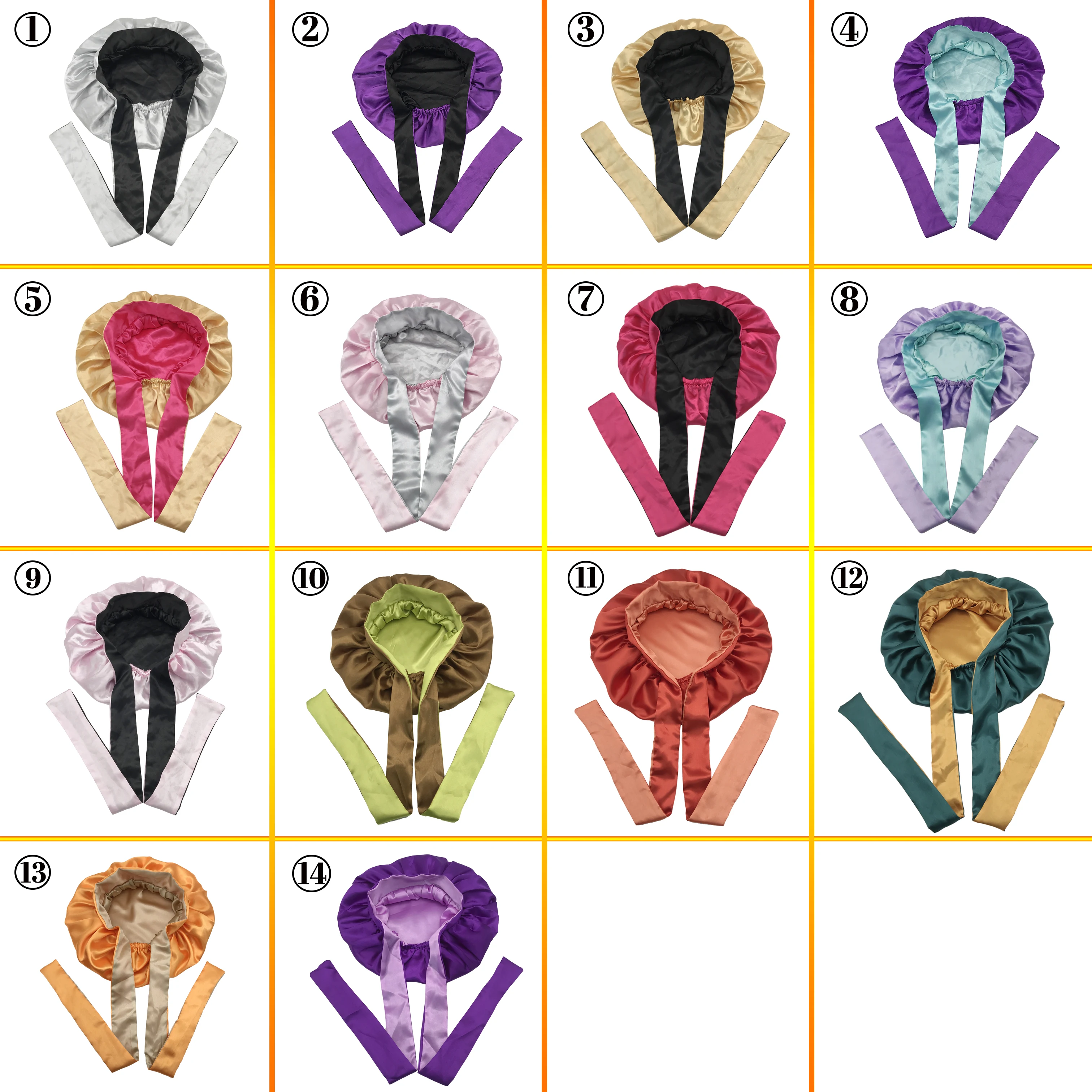 Satin Cute Kids Bonnets Logo Custom Adjustable Draw String Silk Baby ...