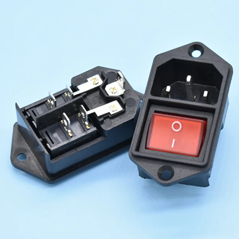 2-in-1 Industrial Rocker Switch Socket AC Power Jack Copper 10A/16A ...