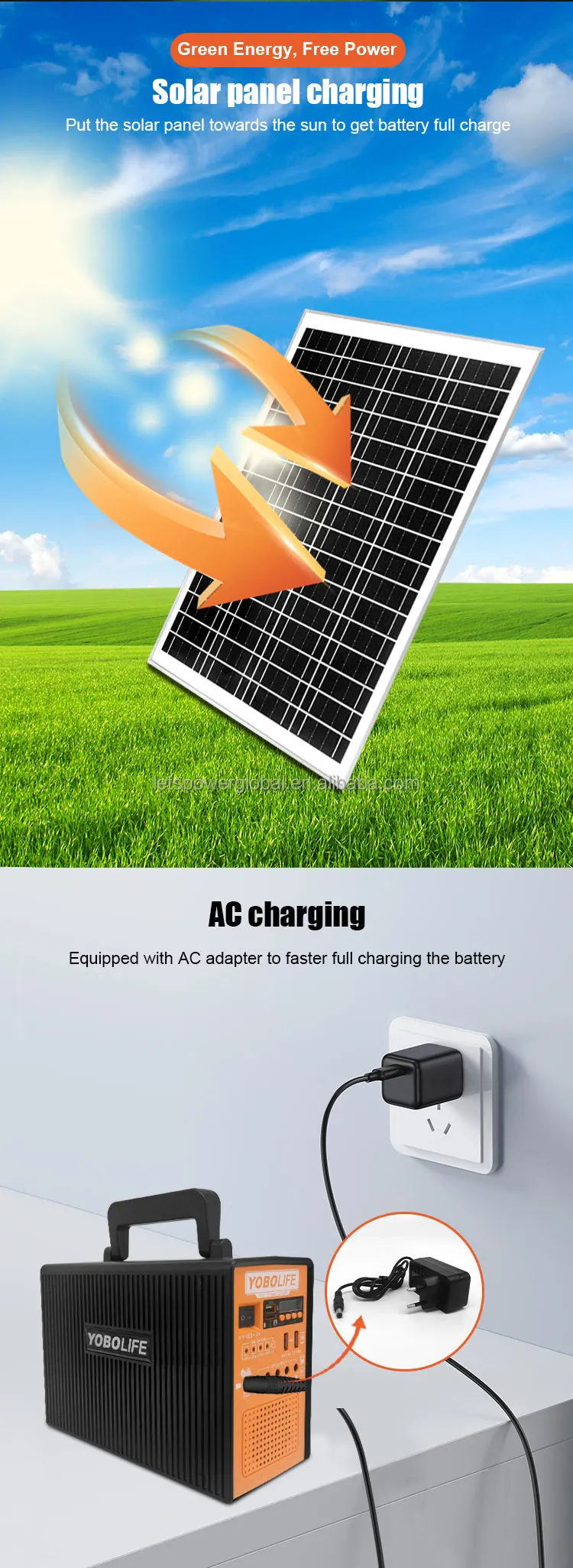 Yobolife Bluetooth MP3 Radio Portable Solar Kit 80wh