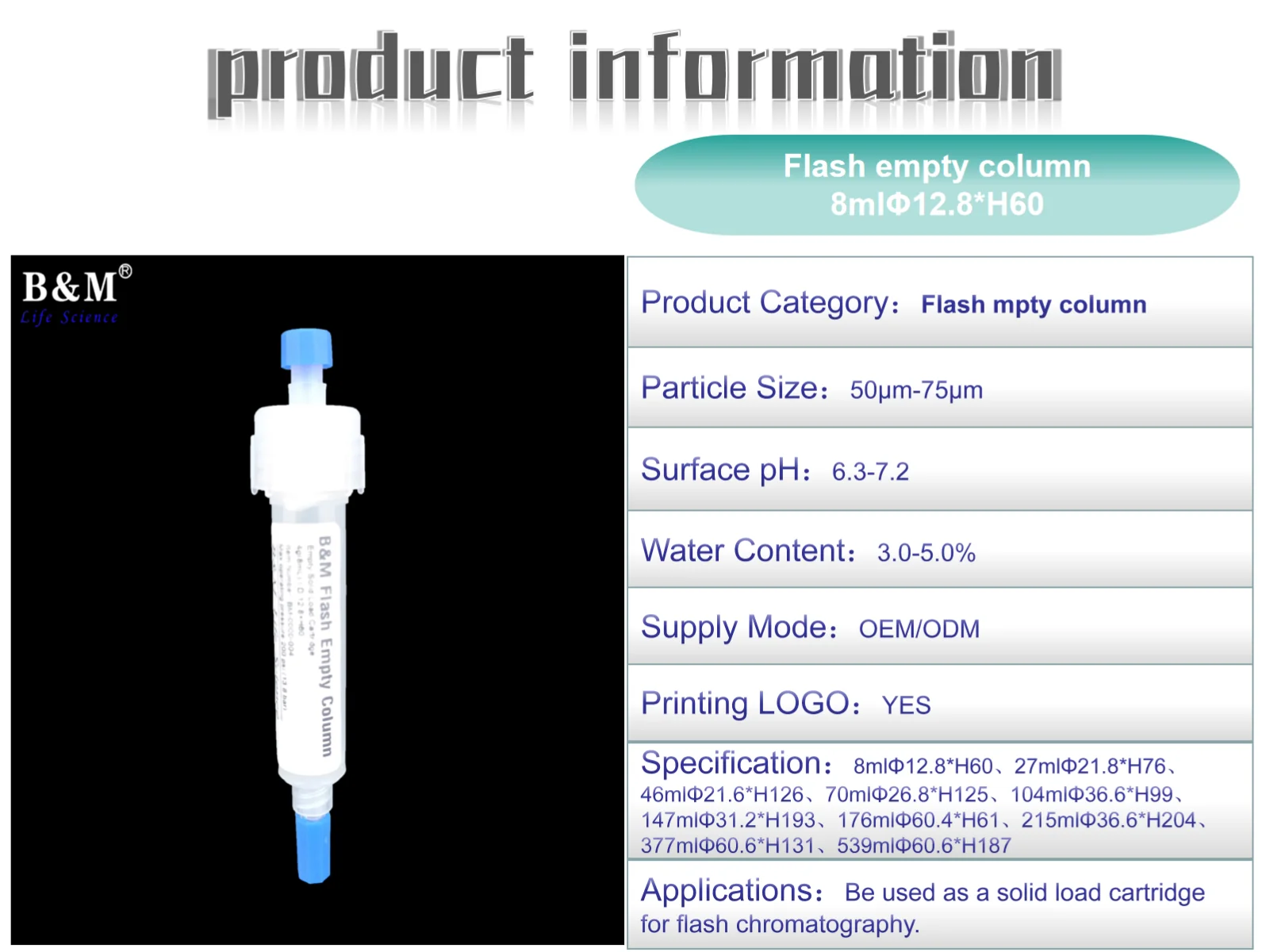 4g Flash Columns Empty Columns Filled With Adsorbents Forward And ...