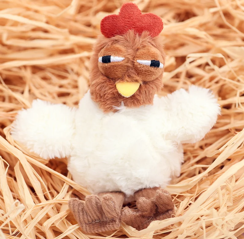 Cluck Chick Doll Pinch the Squeaky Fluffy Doll Pendant Key Chain ...