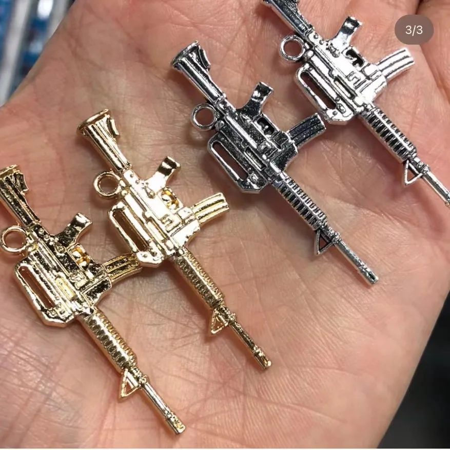 Wholesale Submachine Gun Shape Pistol Alloy Nail Art Accessories 3d Diy ...