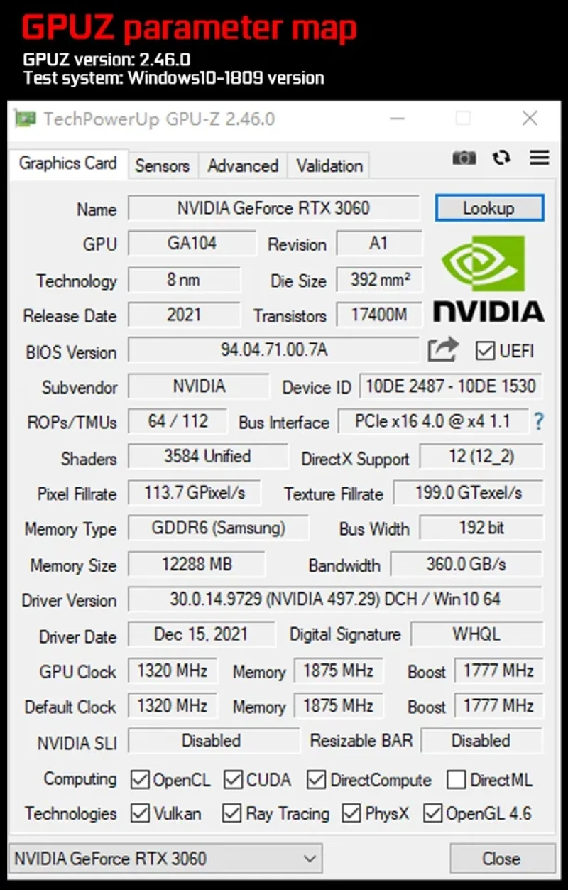 Gddr6 12gb Video Card Rtx3060 Graphics Card Desktop Gaming Gpu 3060 ...