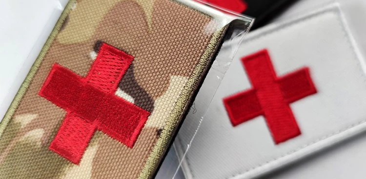 Red Cross Emergency Rescue Tactical Embroidery Patch Cross Embroidery ...
