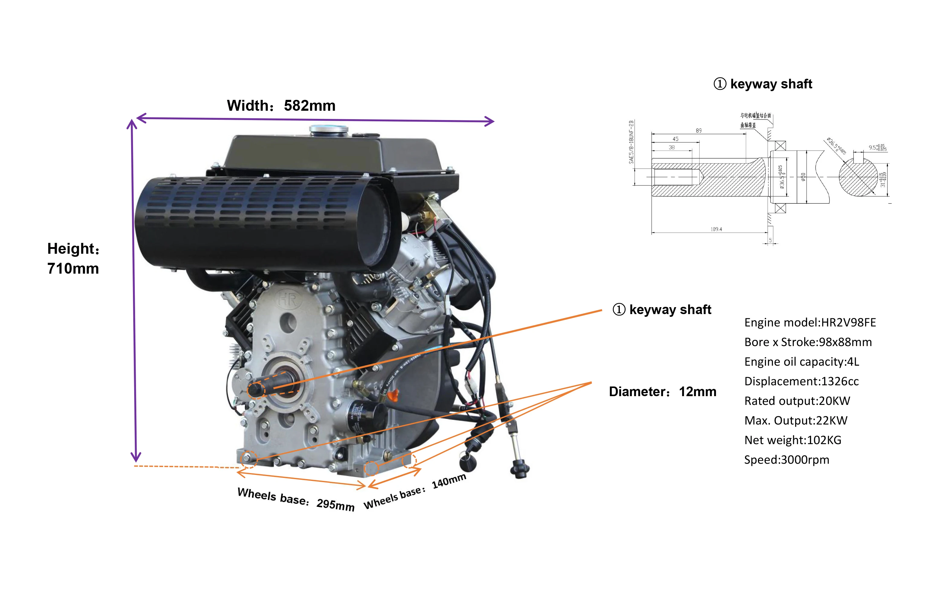 30HP Two Cylinder Diesel Engine - Competitive Price & 1 Year Warranty