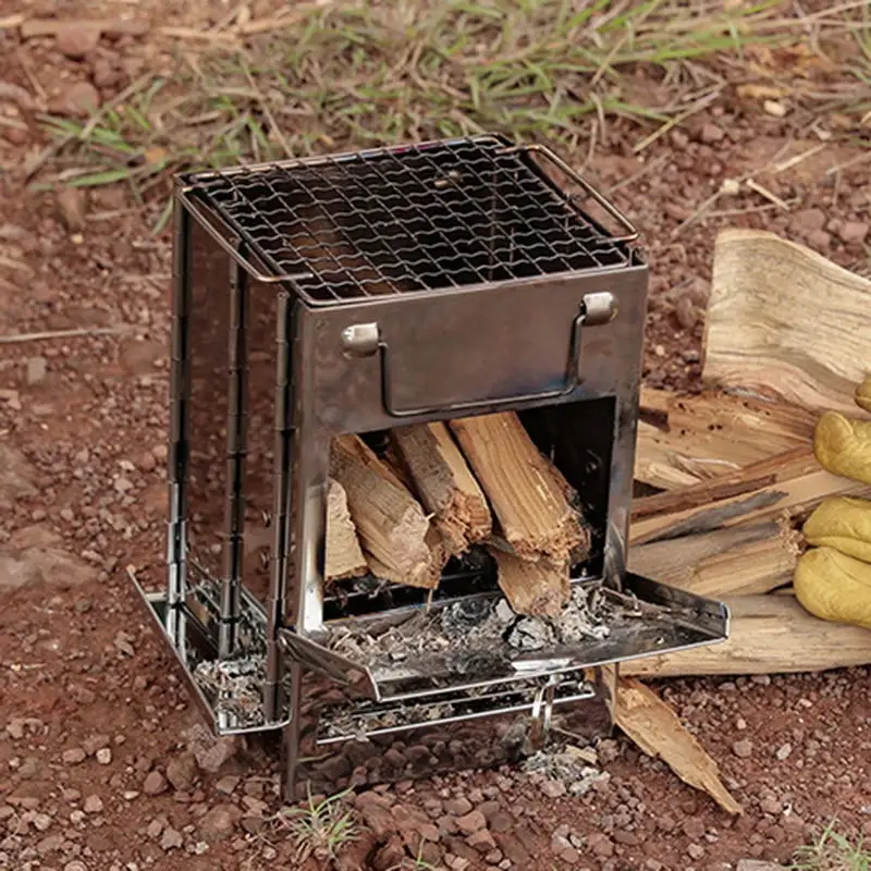 Outdoor Brazier Camping Wood Stove - Portable & Foldable