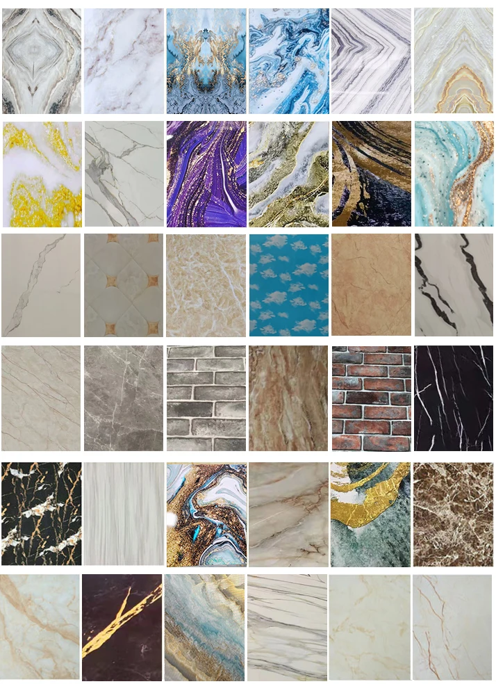4X8 Spc Marmol Marble PVC Sheet 6mm Blue Wall UV Marble PVC Plastic ...