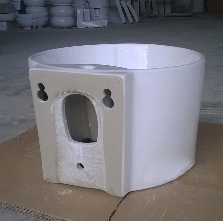 Half Pedestal Sink New Sanitary One Piece Floor Vessel Basin Monobloc ...