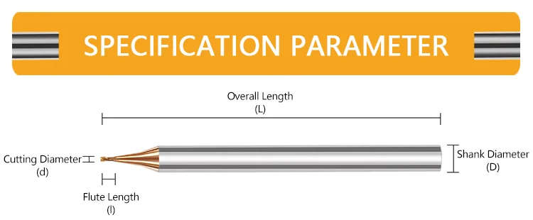 End mill dimensional specifications diagram