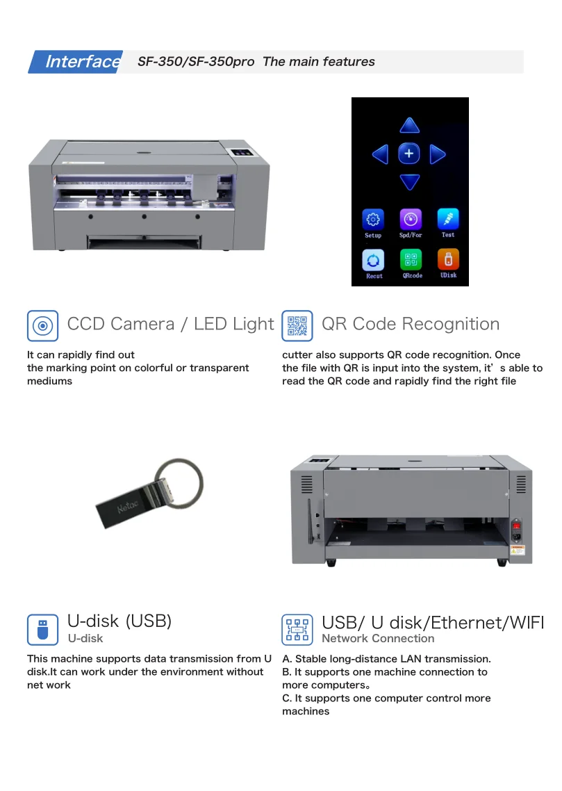 SF-350 PRO Servo Motor High Speed CCD Camera Die Cutter