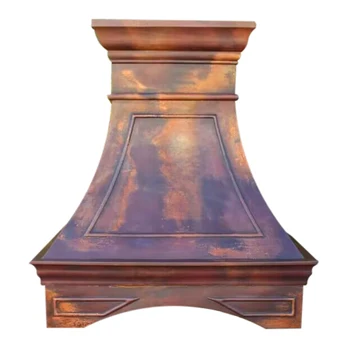 Rustic Fkitchen Copper Range Hood Wall Mounted Luxury Cooking Hood Hand ...