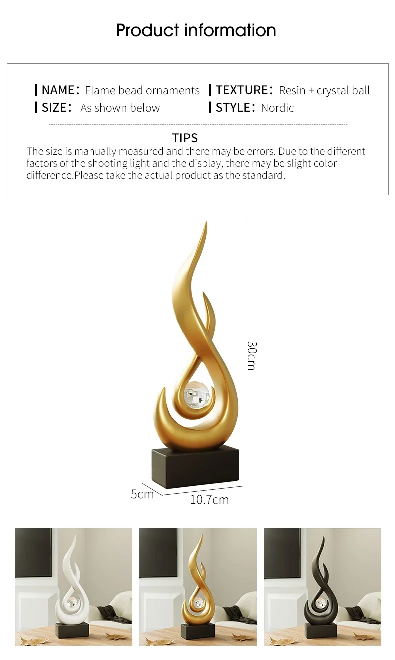 Flame Statue - Abstract Living Room Decorations