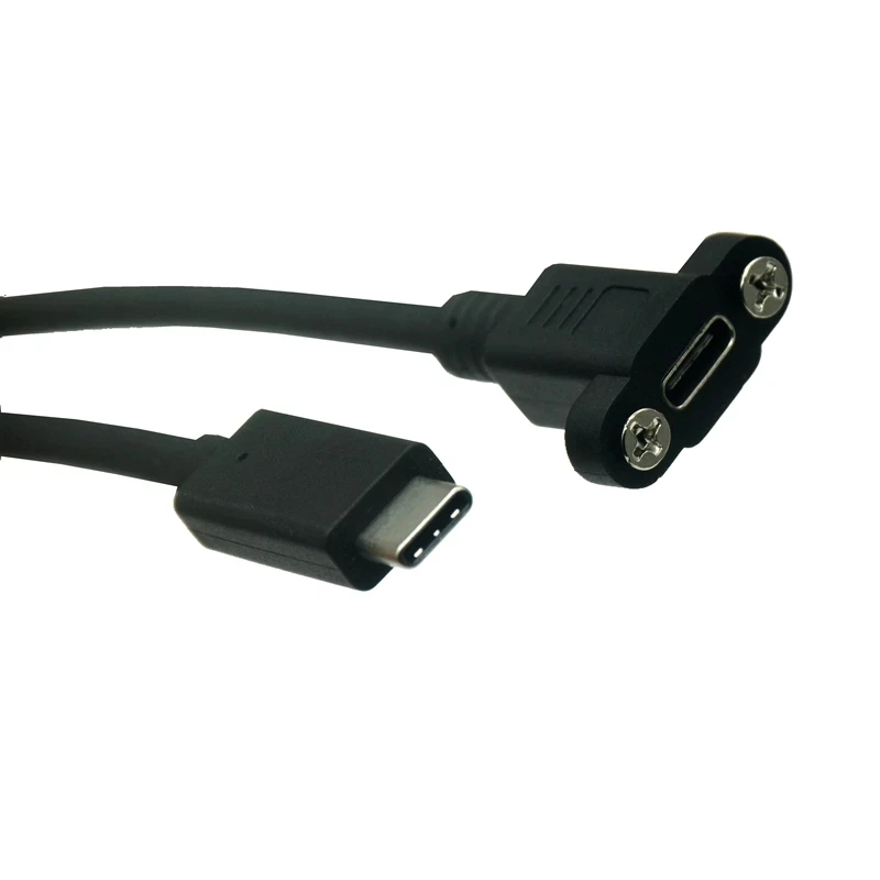 Usb 3.1 Type C Male To Female Extension Cable With Panel Mount Screw ...