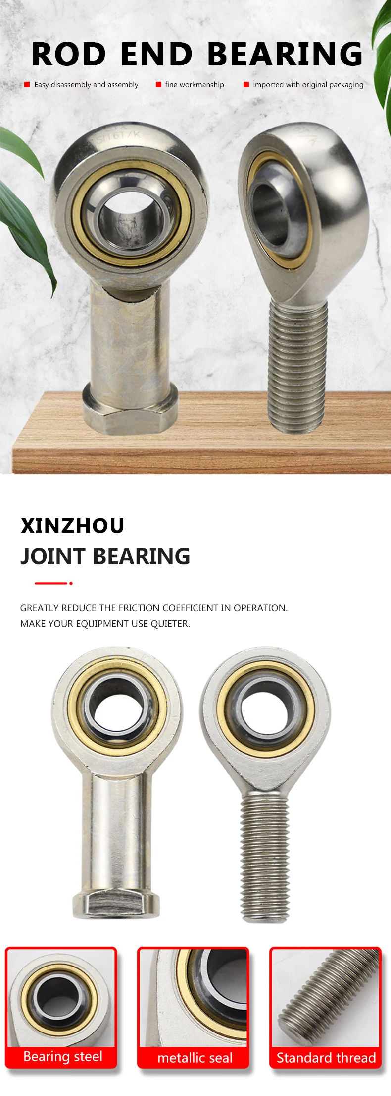 Spherical Plain Bearings Phs3 Threaded Rod Ends Bearing 3mm Bore M3 ...