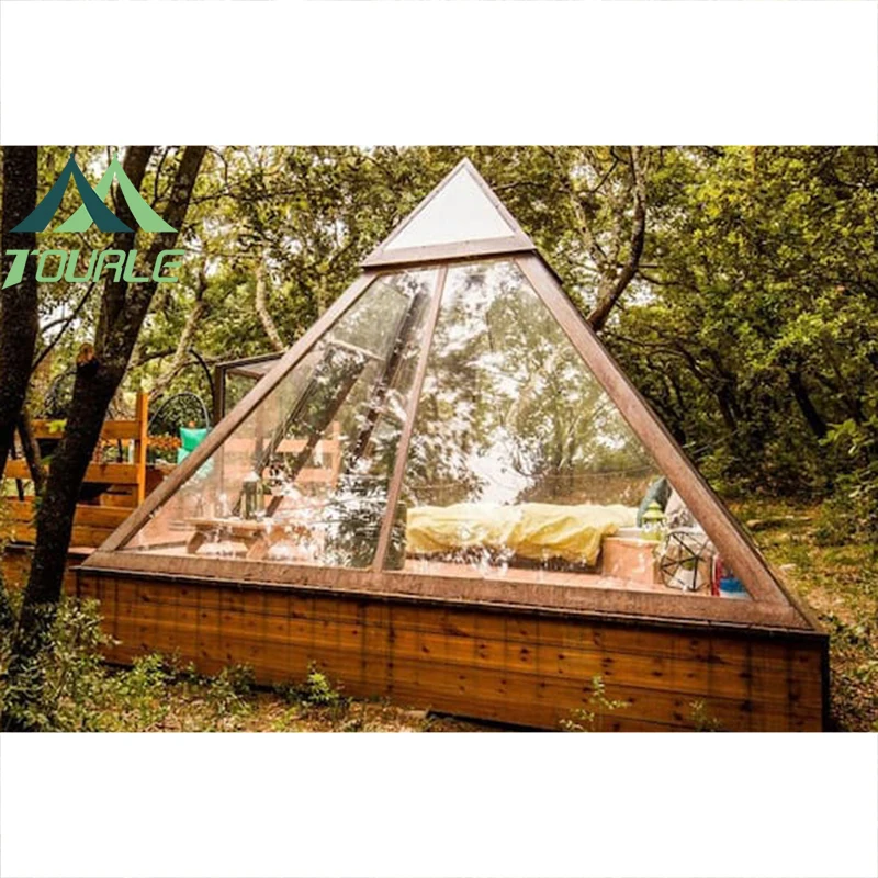 Prefabricated House Pyramid Glass House Glamping Resort House - Buy ...