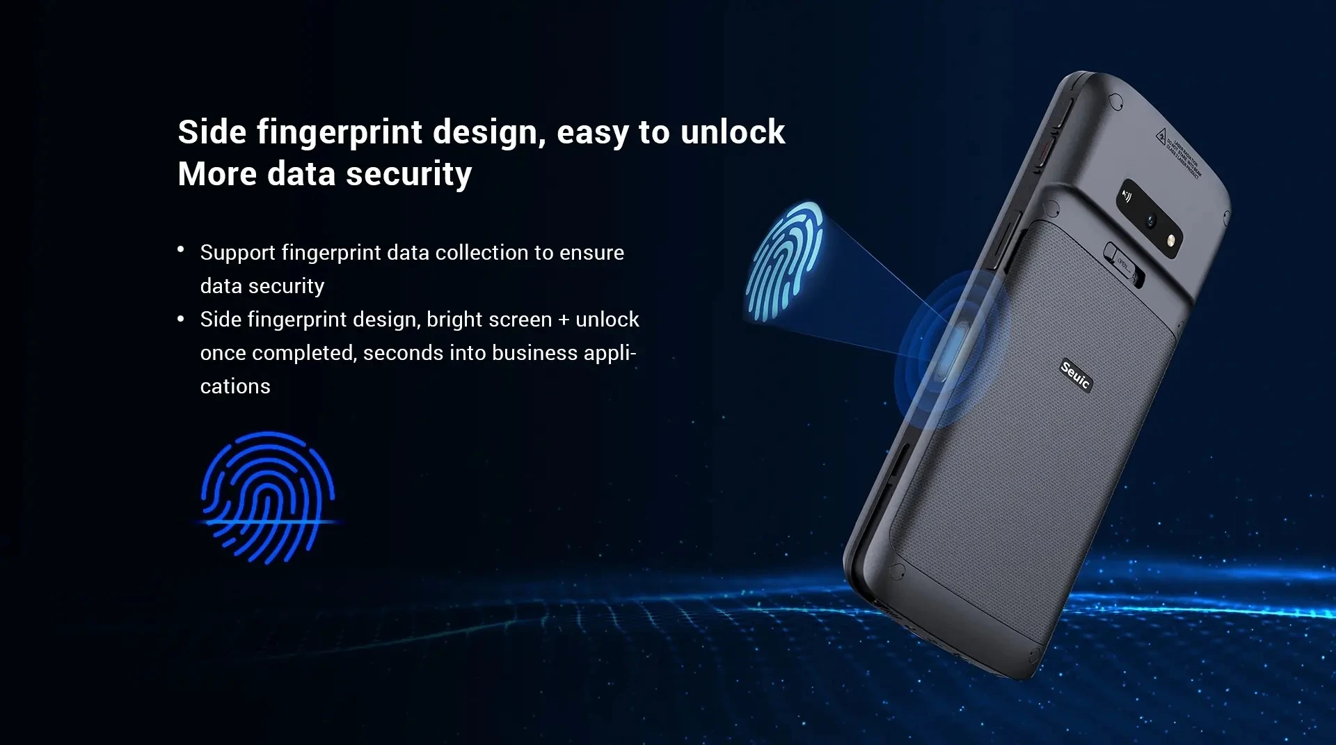 SEUIC CRUISE2 Pda Qual Comm 8-core 2.0GHz 2D QR Handheld Pda Barcode Scanner IP68 Android 11 ...