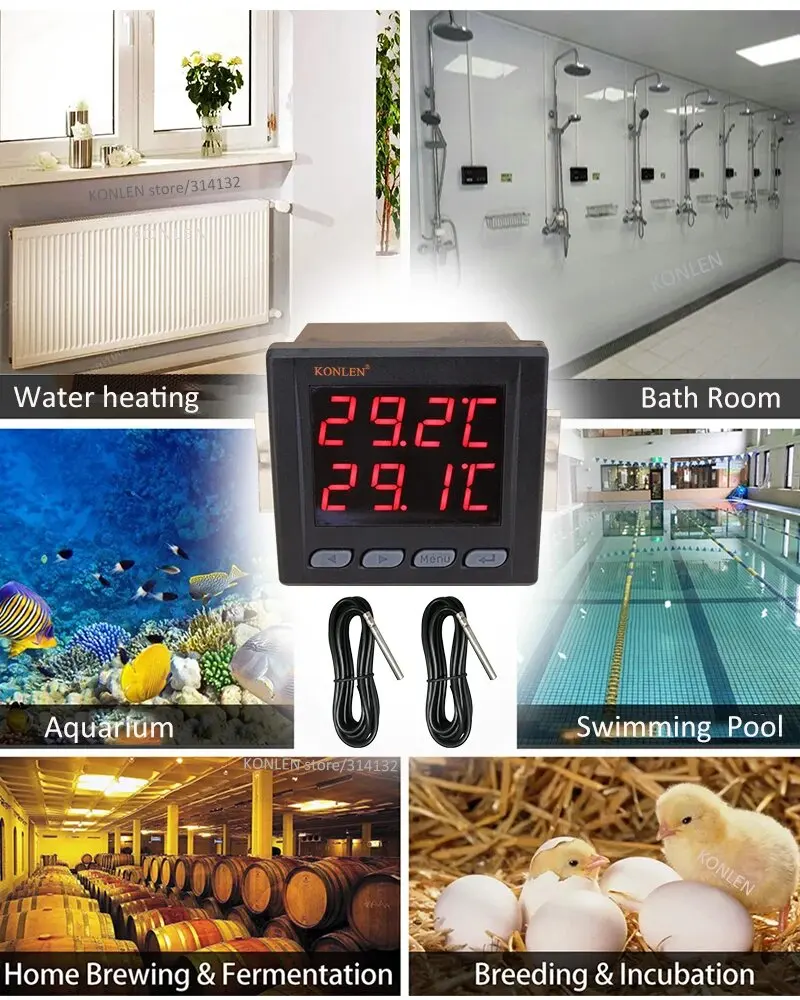 Tuya WIFI Dual Temperature Sensor - Smart Thermostat Controller