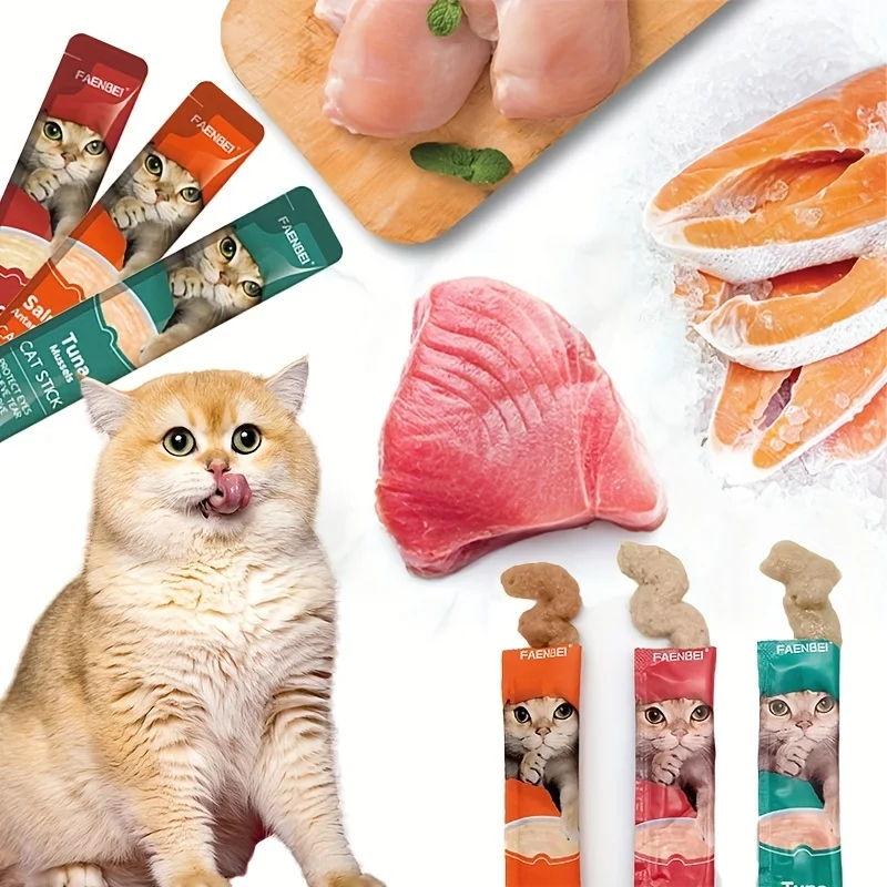 60 Pcs/box Lickable Wet Cat Treats - Healthy Puree Liquid