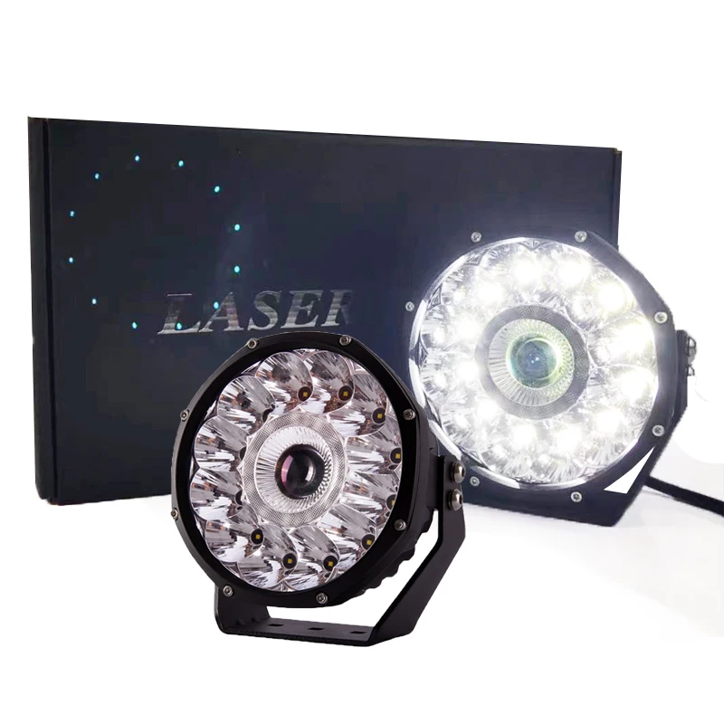 New Round Work Lights 7 Inch 75W Heavy Duty LED Laser Lights With DRL ...