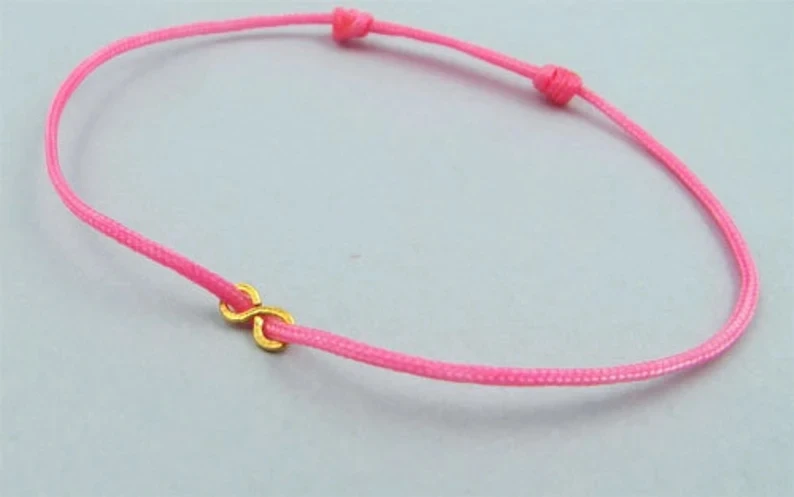 Zooying Couple Red String Gold Infinity Charm Bracelet